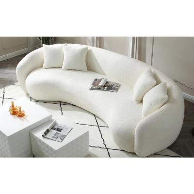 China European arc cozy living room sofa modern minimalism cream moon-shaped corner berber fleece Dough sofa for sale