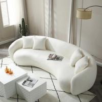 China European arc cozy living room sofa modern minimalism cream moon-shaped corner berber fleece Dough sofa for sale