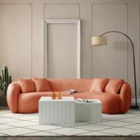 China European arc cozy living room sofa modern minimalism cream moon-shaped corner berber fleece Dough sofa for sale