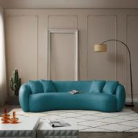 China European arc cozy living room sofa modern minimalism cream moon-shaped corner berber fleece Dough sofa for sale