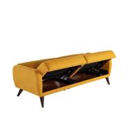 China FSC-BSCI exceptional quality couture fire resistant yellow sofa bed with storage luxury gold sofas for sale