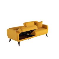 China FSC-BSCI exceptional quality couture fire resistant yellow sofa bed with storage luxury gold sofas for sale