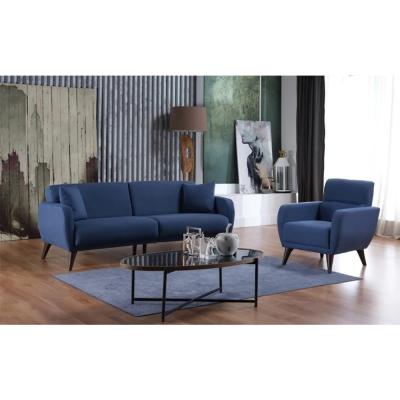 China Cara furniture manufacture antifouling Stain Resistant fabric new blue sofa sets bed with storage for sale