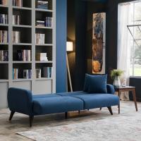 China Cara furniture manufacture antifouling Stain Resistant fabric new blue sofa sets bed with storage for sale