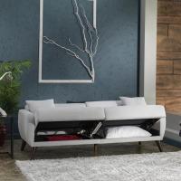 China Bellona USA spill proof stain resistant fabric 2+3 white velvet Sleeper Sofa-in-a-Box with Storage sofa bed for sale