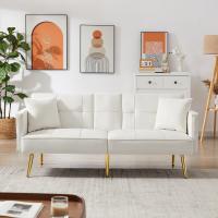 China white living room velvet sofa minimalist sofa nordic loveseat sleeper balcony sofa set with cup holder for sale
