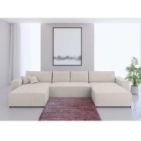 China U shape is popular in Europe and America Convertible panoramic Living room sofa with lilac ribbed velvet trunk sofa bed for sale