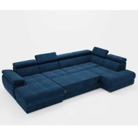 China Factory 2024 latest design luxury living room sofa velvet fabric U-shaped sofa push pull with storage sofa bed for sale