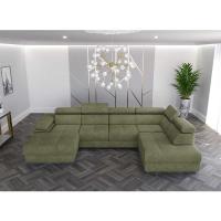 China Factory 2024 latest design luxury living room sofa velvet fabric U-shaped sofa push pull with storage sofa bed for sale