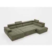 China Factory 2024 latest design luxury living room sofa velvet fabric U-shaped sofa push pull with storage sofa bed for sale