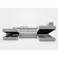 China Factory 2024 latest design luxury living room sofa velvet fabric U-shaped sofa push pull with storage sofa bed for sale