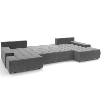 China Cara furniture 2024 the latest design luxury living room sofa velvet fabric U-shaped sofa storage convertible sofa for sale