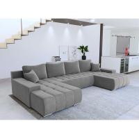 China Cara furniture 2024 the latest design luxury living room sofa velvet fabric U-shaped sofa storage convertible sofa for sale