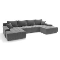 China Cara furniture 2024 the latest design luxury living room sofa velvet fabric U-shaped sofa storage convertible sofa for sale