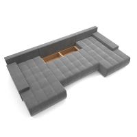 China Cara furniture 2024 the latest design luxury living room sofa velvet fabric U-shaped sofa storage convertible sofa for sale