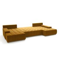 China Cara furniture 2024 the latest design luxury living room sofa velvet fabric U-shaped sofa storage convertible sofa for sale