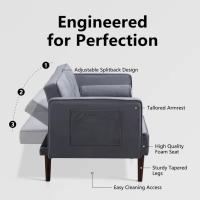 China European dual-purpose Upholstered Reversible gray regulable living room sofa bed for small family for sale