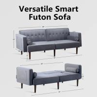 China European dual-purpose Upholstered Reversible gray regulable living room sofa bed for small family for sale