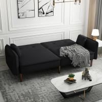 China Cara FURNITURE SGS report high-density sponge black polyester living room sofas bed with pocket for sale