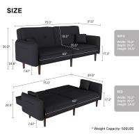 China Cara FURNITURE SGS report high-density sponge black polyester living room sofas bed with pocket for sale