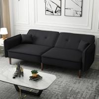 China Cara FURNITURE SGS report high-density sponge black polyester living room sofas bed with pocket for sale
