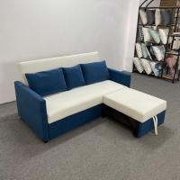 China technology cloth white blue assorted colors 2seater+chaise pull-out bed sofa bed for Ocean View Villa for sale