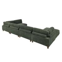 China Guangdong removable backcushion Chair+armless chair+Corner Chair+ottoman Dark Green Corduroy sectional modular sofa bed for sale