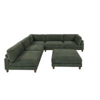 China Guangdong removable backcushion Chair+armless chair+Corner Chair+ottoman Dark Green Corduroy sectional modular sofa bed for sale