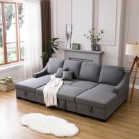 China Cara Furniture Big U-shaped double chaise with Storage sofa beds Popular style sleeper sofas Living room sofa bed for sale
