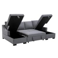 China Cara Furniture Big U-shaped double chaise with Storage sofa beds Popular style sleeper sofas Living room sofa bed for sale