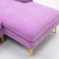 China European Style corner Modern Design bar big purple Chenille sectional sofa u shape sofa for living room villa for sale