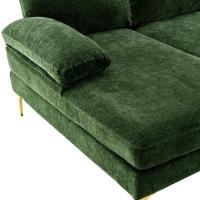 China Wholesale Modern Design Living Room Chenille convertible Sectional Sofas European Style green U Shaped Corner Sofa Set for sale
