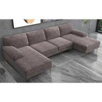 China Wholesale Modern Design Living Room Chenille convertible Sectional Sofas European Style green U Shaped Corner Sofa Set for sale