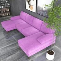 China Wholesale Modern Design Living Room Chenille convertible Sectional Sofas European Style green U Shaped Corner Sofa Set for sale