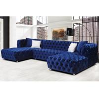 China Modern Style Hot selling Living Room Furniture Velvet Couch Sofa L shaped tufted Sofa for sale