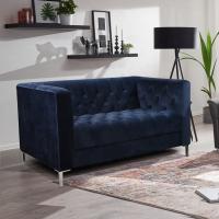 China Living room Furniture New Design Sofa Bed Modern Blue Velvet Fabric Tufted Convertible Sofa Bed for sale