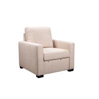 China Modern villa living room single person sofa set household Beige lamb fabric cashew nut arc creative sofa with Foot-rest for sale