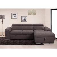 China royal Capri 2seater chaise living room modern leather sofa l shape sleeper sofa set  furniture cum bed for sale