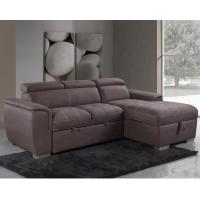 China royal Capri 2seater chaise living room modern leather sofa l shape sleeper sofa set  furniture cum bed for sale