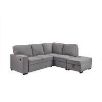 China Modern design luxury living room villa hotel grey sofa furniture fabric 2P+Chaise sofa with storage set couch sofa bed for sale