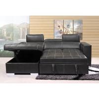 China Hot sale Cheap 2P+chaise+ottoman with storage sectionals sofa bed Leather couch Living room sofa L shaped sofa furniture for sale