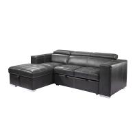 China Hot sale Cheap 2P+chaise+ottoman with storage sectionals sofa bed Leather couch Living room sofa L shaped sofa furniture for sale