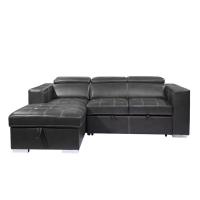 China Hot sale Cheap 2P+chaise+ottoman with storage sectionals sofa bed Leather couch Living room sofa L shaped sofa furniture for sale