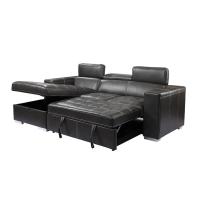 China Hot sale Cheap 2P+chaise+ottoman with storage sectionals sofa bed Leather couch Living room sofa L shaped sofa furniture for sale