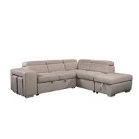 China Modern Family 2P+chaise+ottoman L Shape Office Convertible Storage Sofa Folding Couch Sofa Bed Foldable sleeper sofa bed for sale