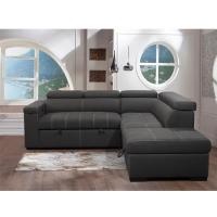 China multiple color breathable fabric cup holder 2 seater+corner+ottoman KD headrest USB sectional sofa come bed furniture for sale