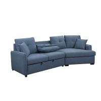 China Cara manufacture two sitter with fold end table Comfy Surface Living Room Furniture Corner Sofa Sectional L Sofa for sale