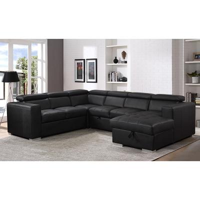 China Factory muebles de sala modern sleeper sofa bed 2P+corner+lovesitter+chaise Modern furniture U shaped living room sofa for sale