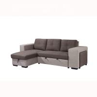 China NEW sectional contrast color stitch couch left hand facing living room spaces modern L shaped typed grey fabric sofa for sale