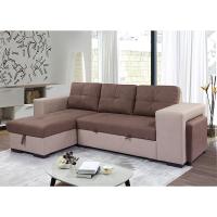 China NEW sectional contrast color stitch couch left hand facing living room spaces modern L shaped typed grey fabric sofa for sale